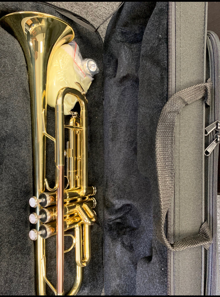 CONSAIR GOLD LAQUER TRUMPET 500LR-OUTFIT WITH ROSE BRASS LEADPIECE – Us ...